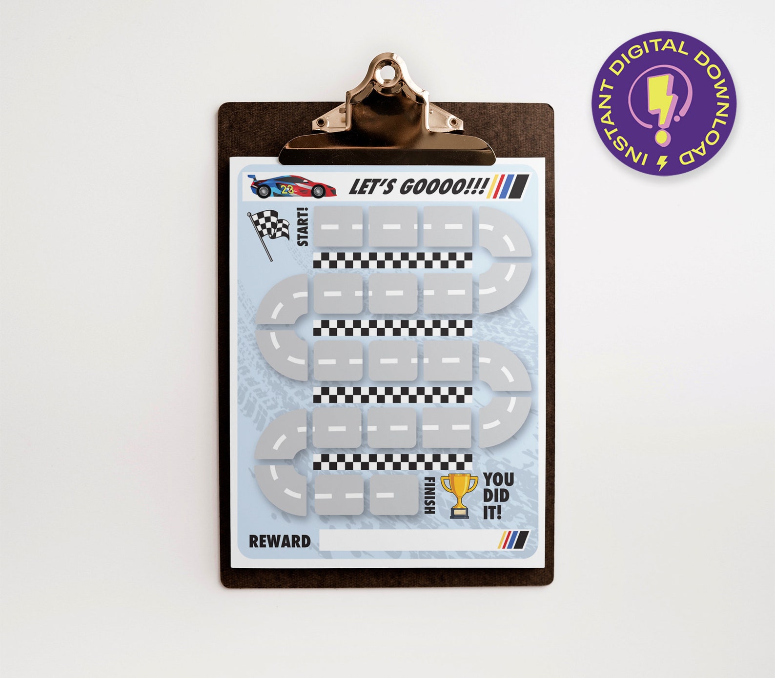 Racecar Reward Chart | Printable Racing Chore Chart for Kids | Behavior ...
