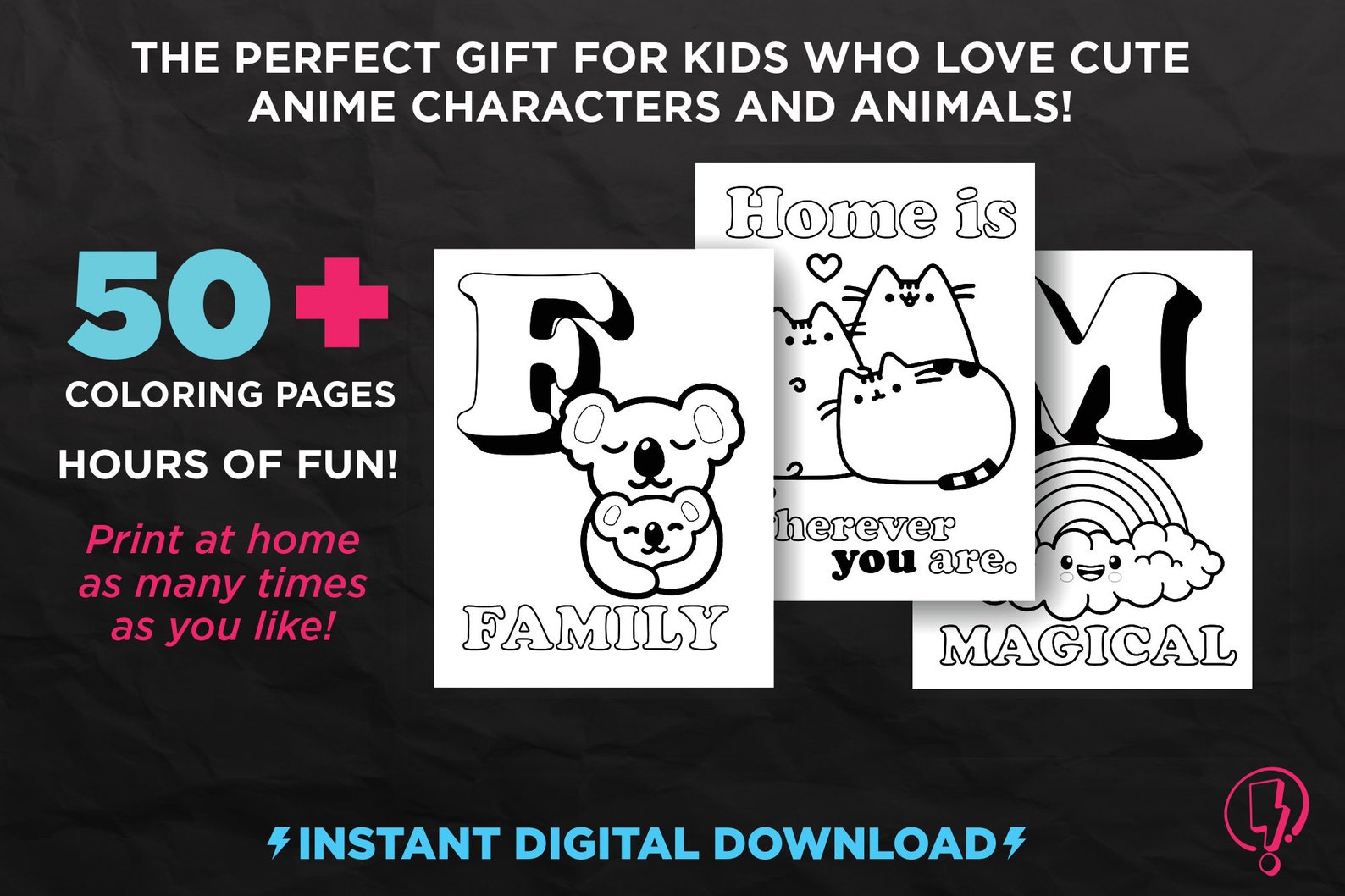 SUPER KAWAII: Printable Cute Anime Chibi Themed ABC Coloring Pages for ...