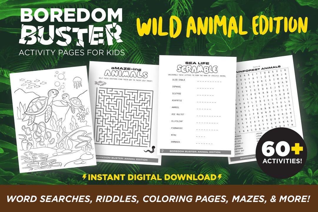Printable Wild Animal Safari Activity Pages for Kids 6-10 | Animal ...