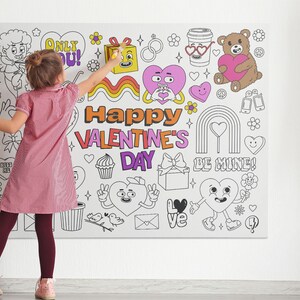 Giant Cute Valentines Day Doodles Coloring Poster | Printable ...