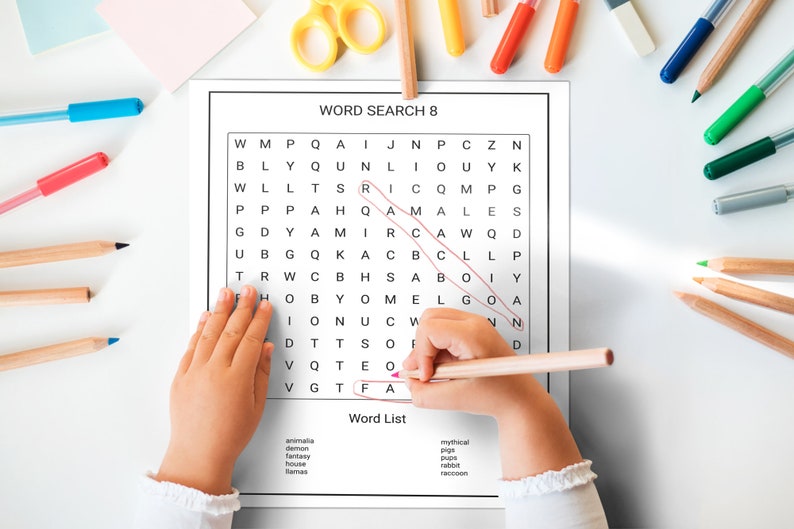 Printable Easy Word Searches for Kids Vol 1. | 70 Word Game Puzzles for ...