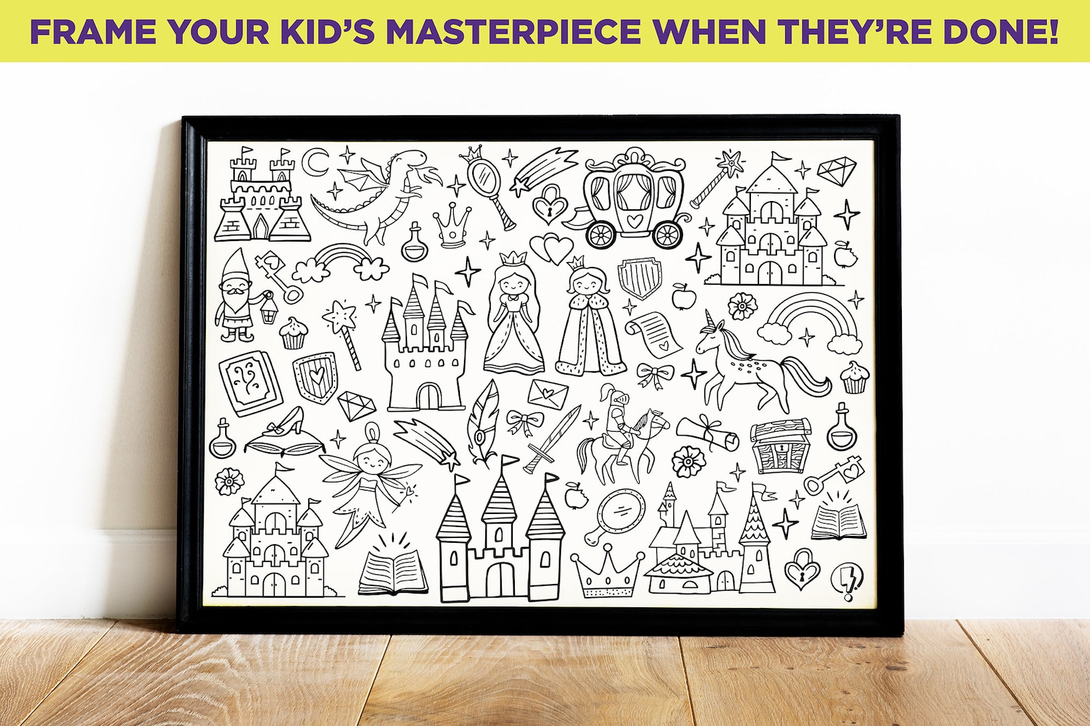 Giant Fairy Tale Doodles Coloring Poster | Printable Collaborative ...