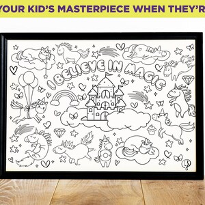 Giant Unicorn Doodles Coloring Poster | Printable Collaborative ...