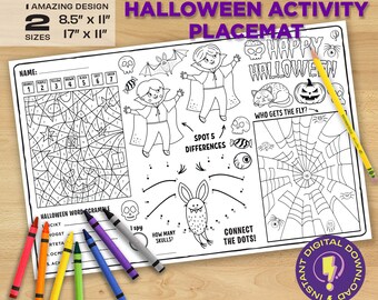 Printable Jungle Safari Party Placemat | Kids Birthday Coloring ...