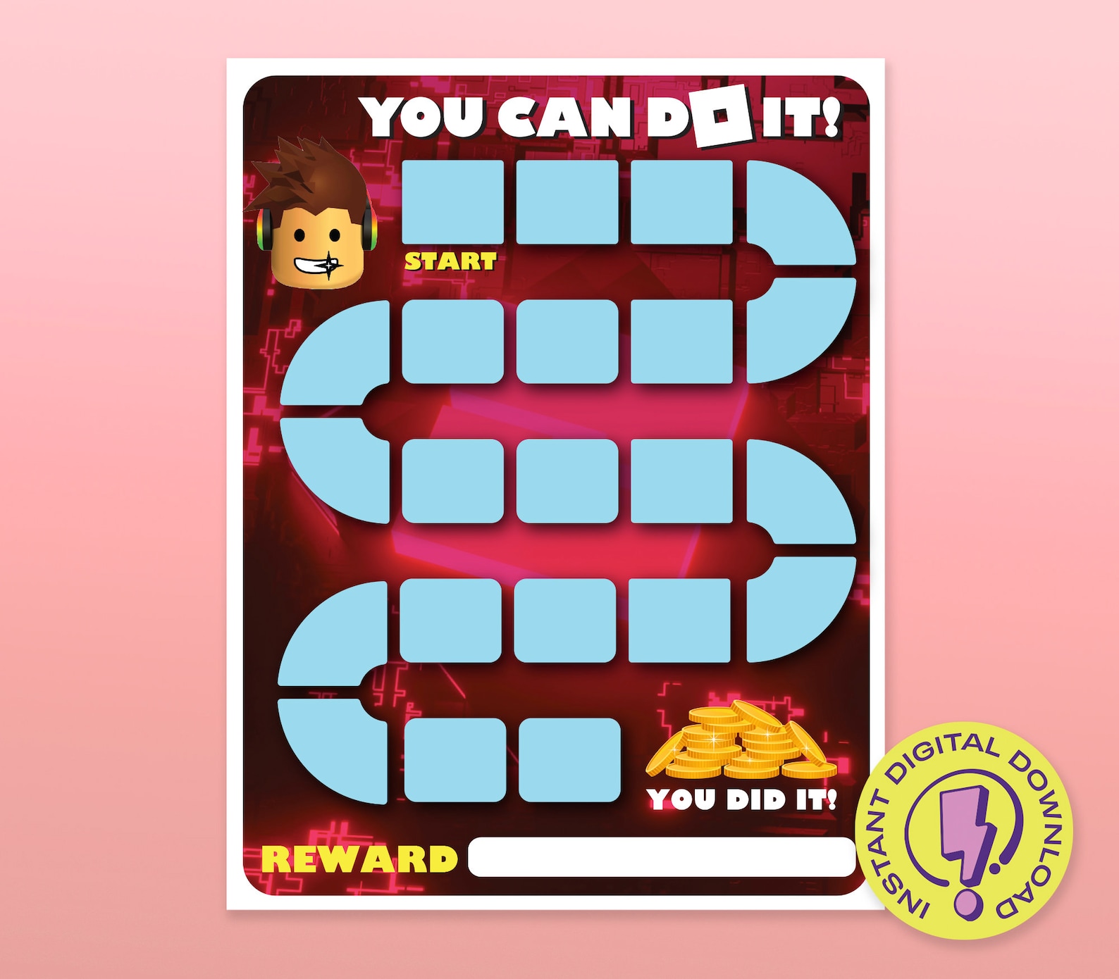 Blox Gamer Reward Chart | Printable Gaming A4 Video Game Chore Chart ...