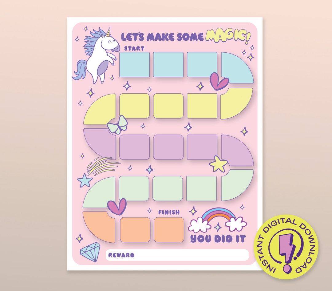 Unicorn Reward Chart | Printable Magical Fantasy Chore Chart for Kids ...