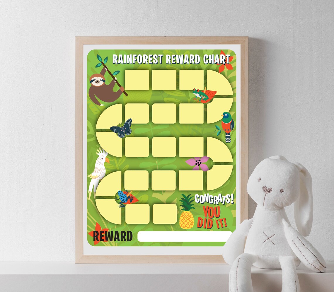 Cute Rainforest Animal Reward Chart | Printable Chore Chart for Kids ...