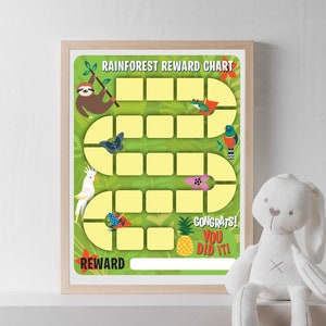 Cute Rainforest Animal Reward Chart | Printable Chore Chart for Kids ...