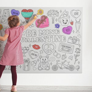 Giant Valentines Day Doodles Coloring Poster | Printable Collaborative ...