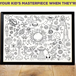 Giant Outer Space Doodles Coloring Poster | Printable Collaborative ...