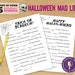 Printable Halloween Mad Libs Word Game | Fun Halloween Word Games for ...