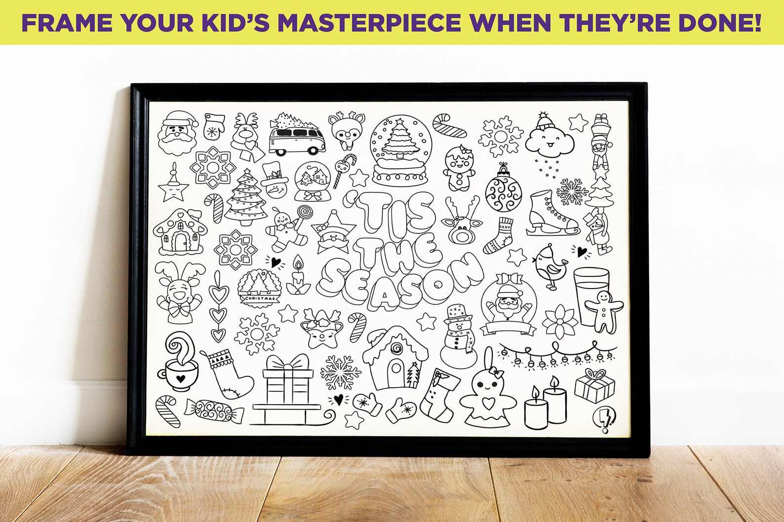 Giant Christmas Doodles Coloring Poster | Printable Holiday Coloring ...