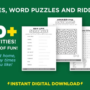 Printable Wild Animal Safari Activity Pages for Kids 6-10 | Animal ...