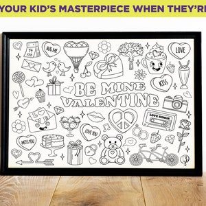 Giant Valentines Day Doodles Coloring Poster | Printable Collaborative ...