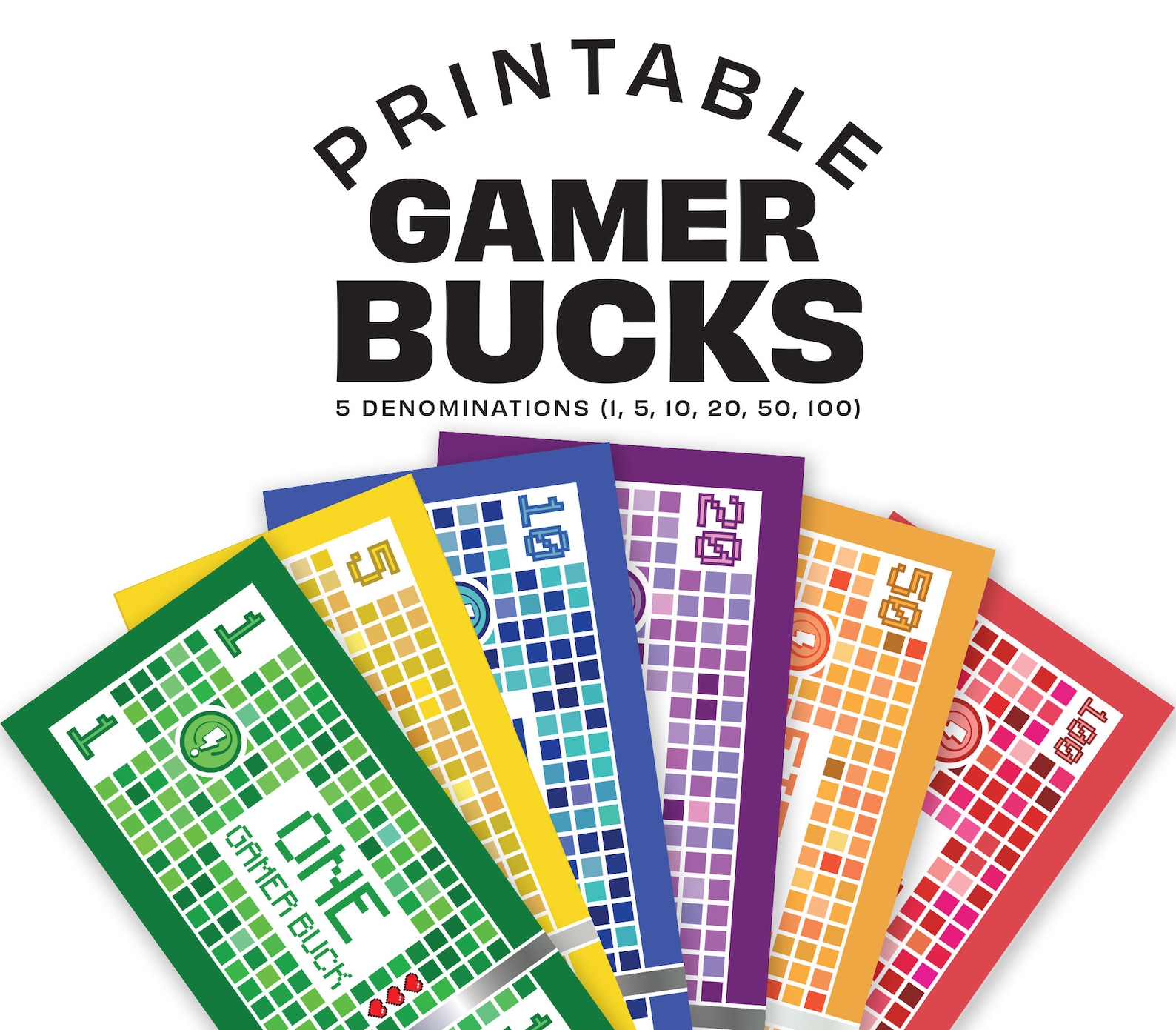Printable Gamer Bucks Play Money | Kids Chore & Good Behavior Video ...