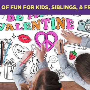 Giant Valentines Day Doodles Coloring Poster | Printable Collaborative ...