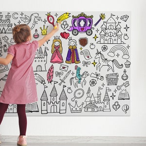 Giant Fairy Tale Doodles Coloring Poster | Printable Collaborative ...