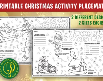 Printable Jungle Safari Party Placemat | Kids Birthday Coloring ...