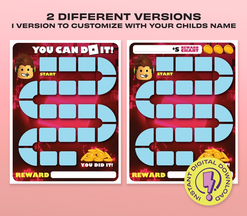 Blox Gamer Reward Chart | Printable Gaming A4 Video Game Chore Chart ...