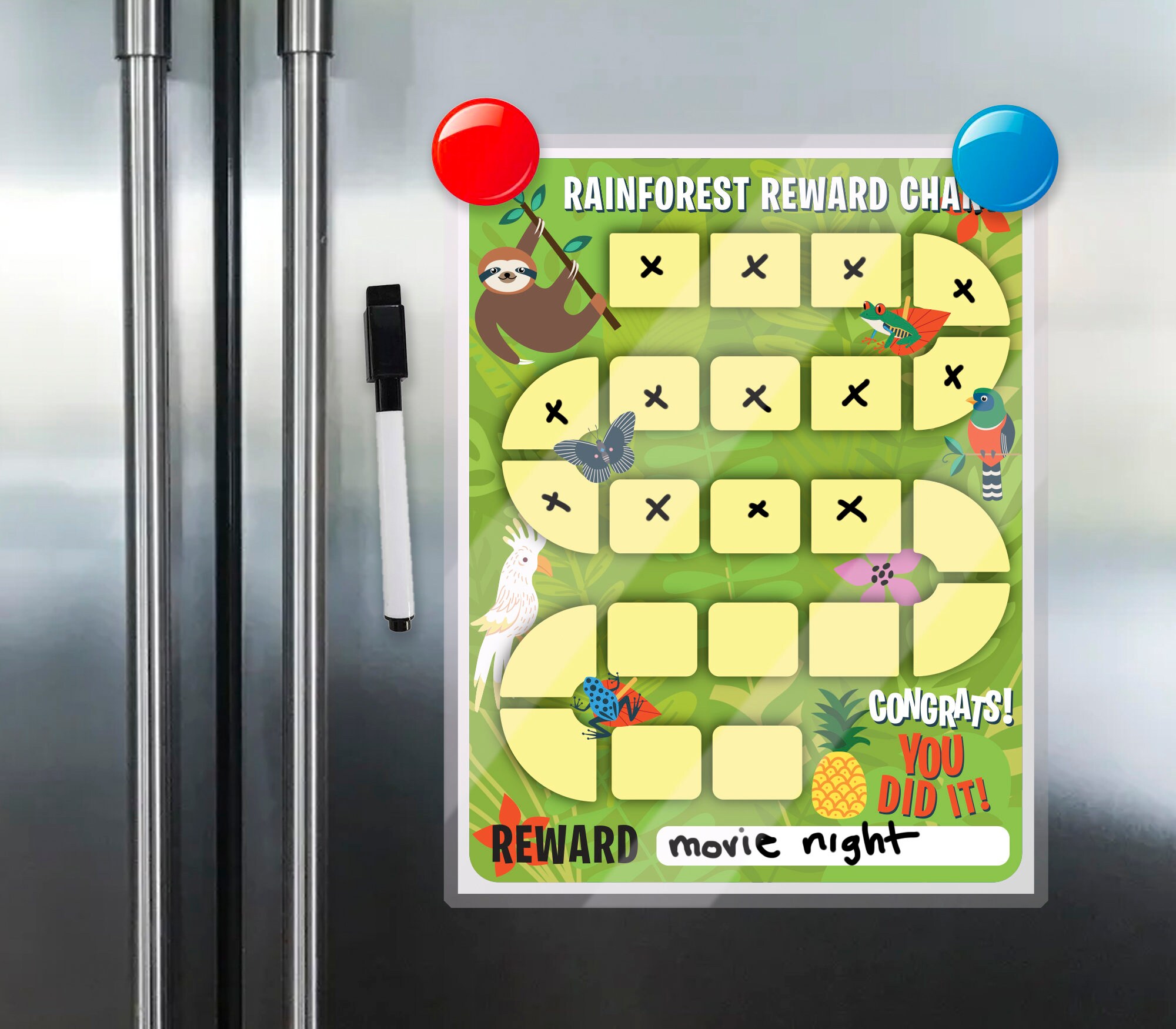 Cute Rainforest Animal Reward Chart | Printable Chore Chart for Kids ...