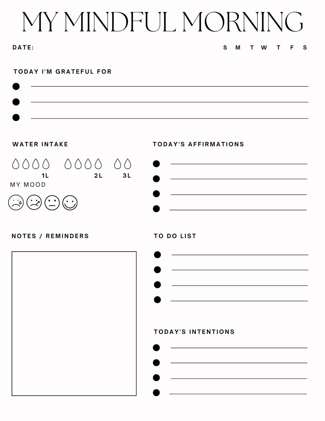 Printable Daily To-do List, Mindful Journal Prompt Download ...