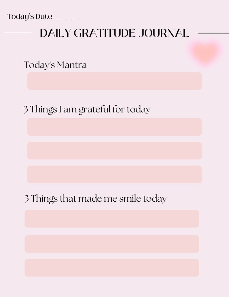 Daily Gratitude Journal Printable, Downloadable PDF, Groovy Aesthetic ...