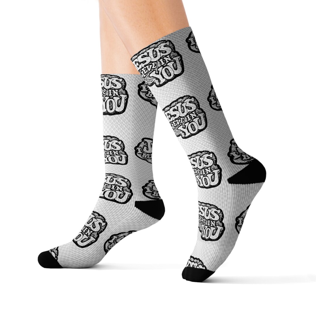 Religious Sock, Jesus I Believe in You - Etsy