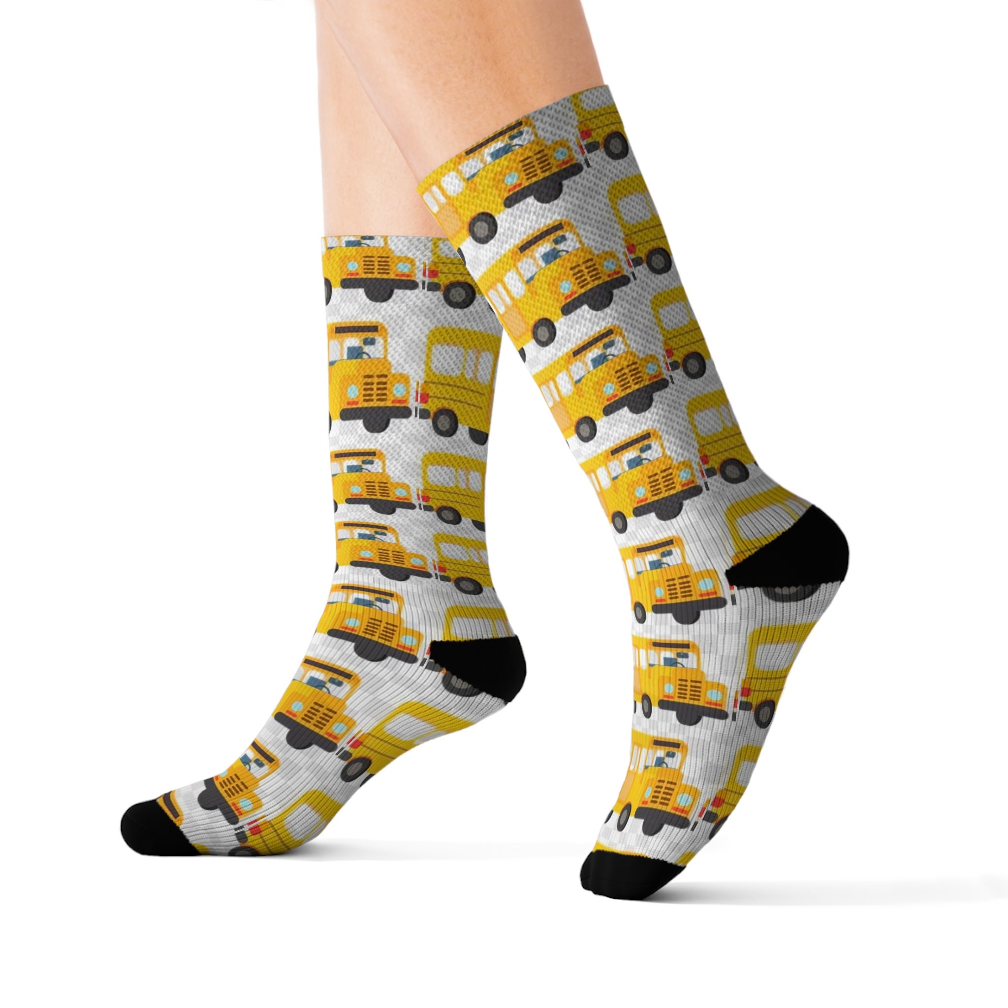 Preppy School Bus Socks - Etsy