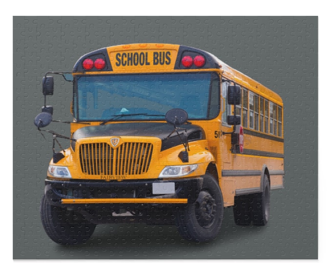 Rare 50s PLAYSKOOL Puzzle Wooden SCHOOL BUS #330-18 Bus Stop Vehicles ...