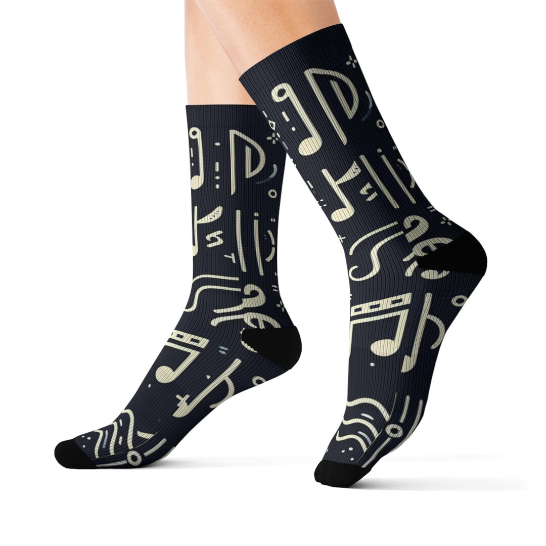 Music Socks, Music Notes Sock, Comfy, - Etsy