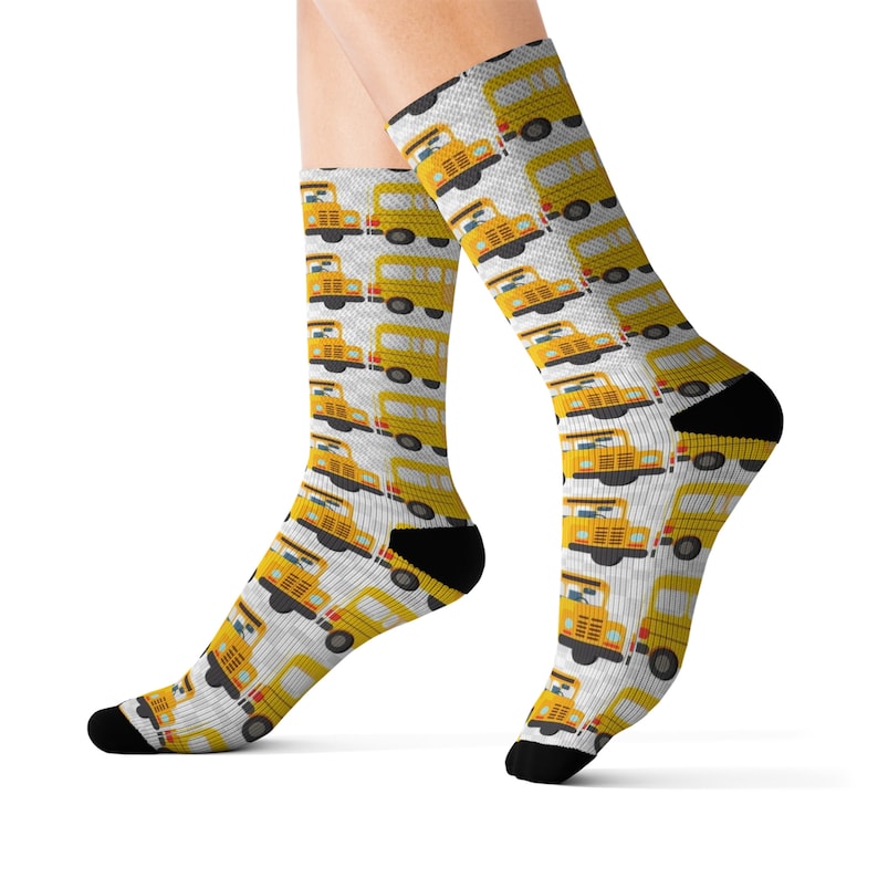 Preppy School Bus Socks - Etsy