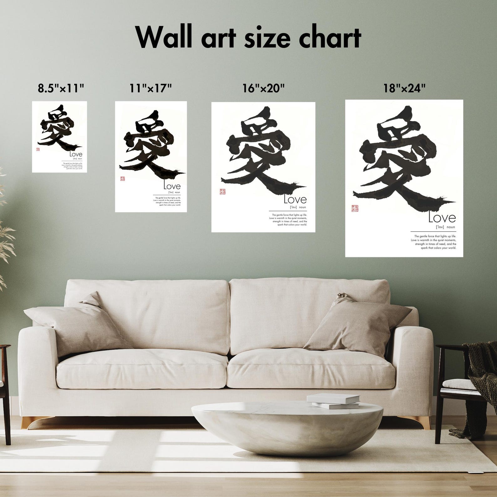 Japanese Calligraphy Art Print: Kanji Wall Decor - Etsy
