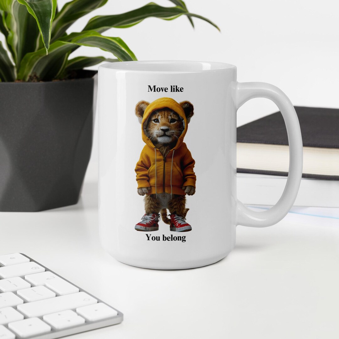 White Glossy Mug 15oz (lion Cub) - Etsy