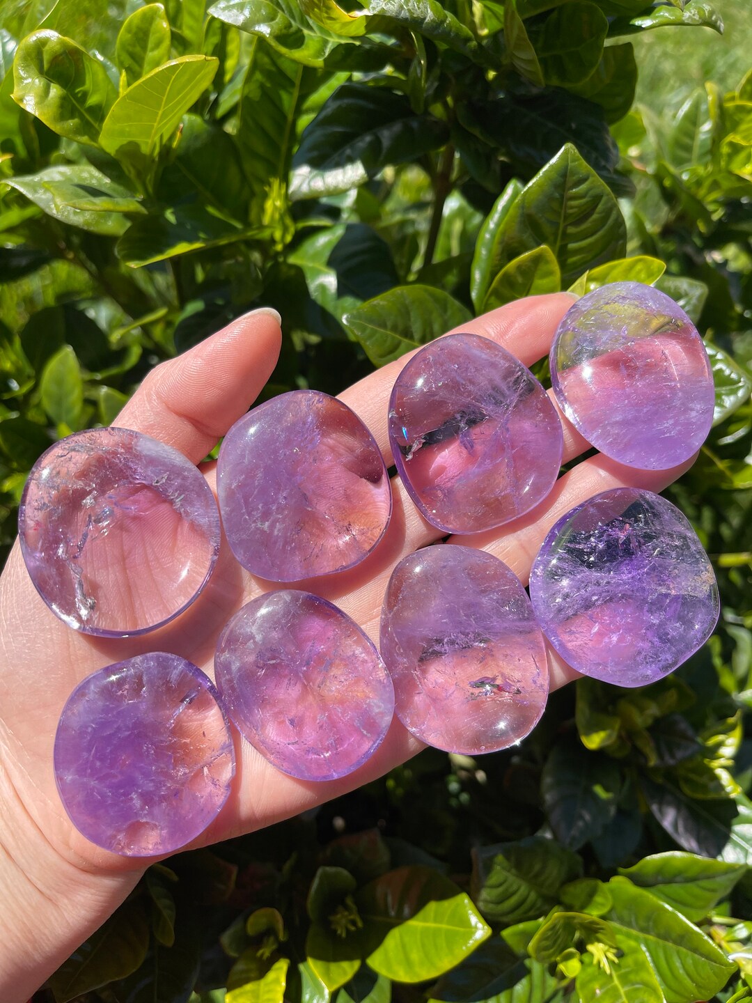 8 Amethyst Smooth Stones - Etsy