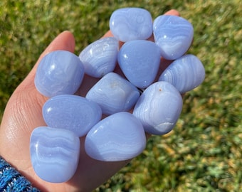 Blue Lace Agate Tumbled Stone Grade A Multiple Sizes Available Tumbled ...