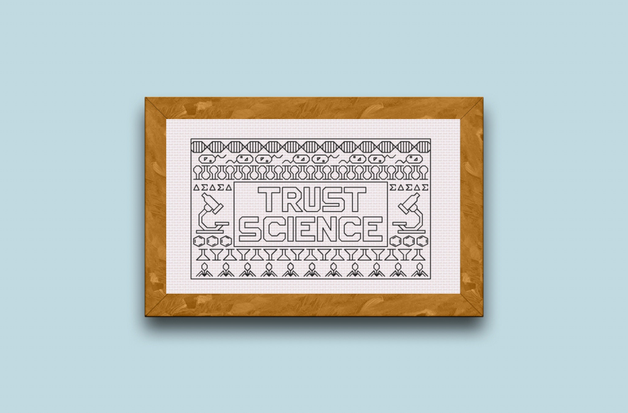 Trust Science Blackwork Cross Stitch Pattern, Two Versions - Etsy