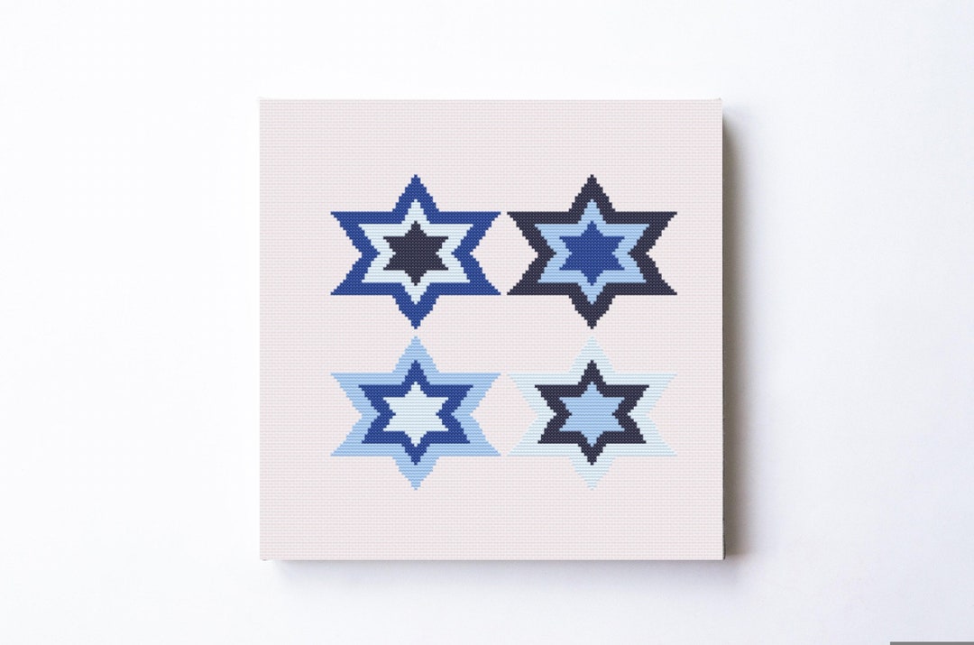 Modern Star of David Cross Stitch Pattern - Etsy