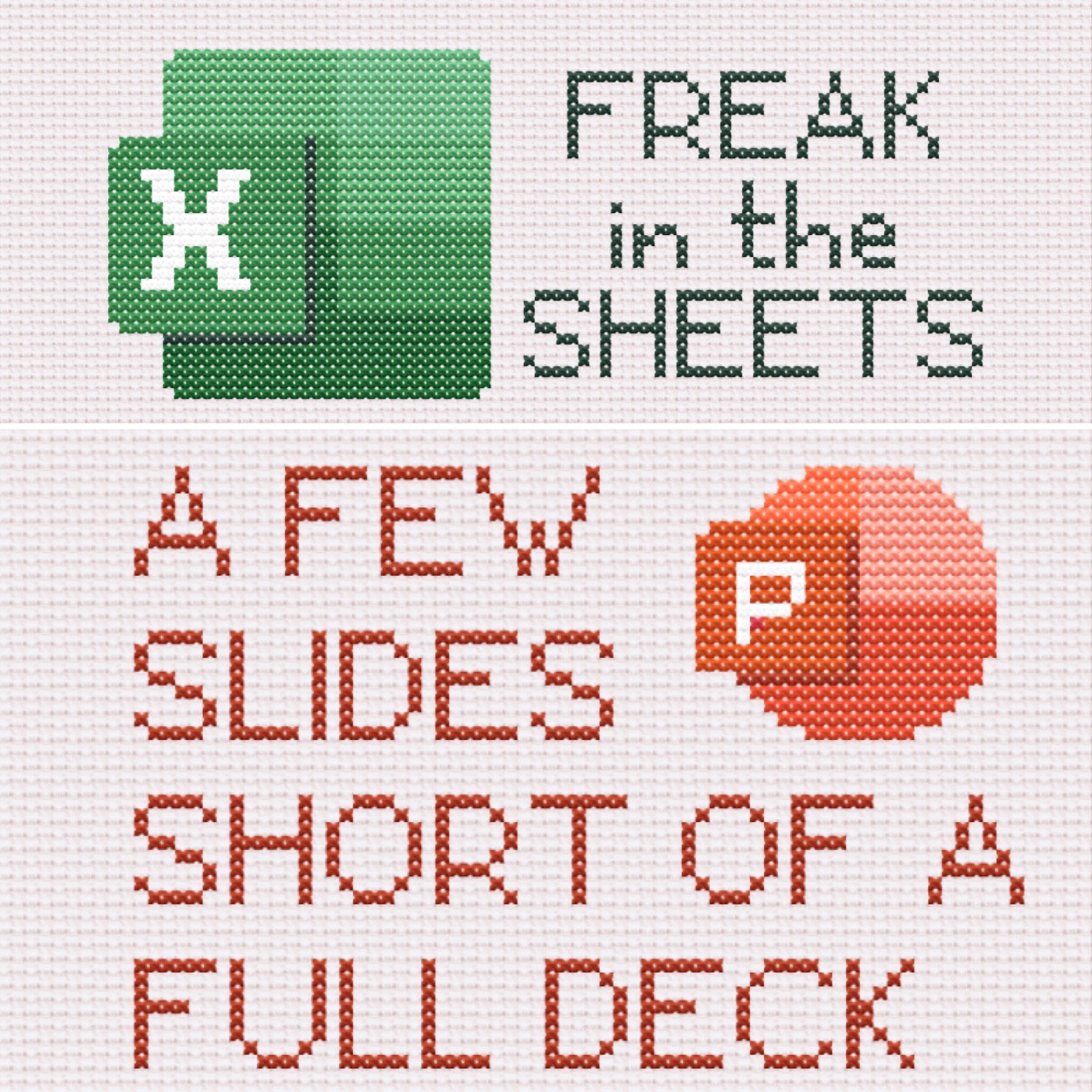 Microsoft Excel, Word, Teams, Powerpoint Cross Stitch Patterns - Etsy