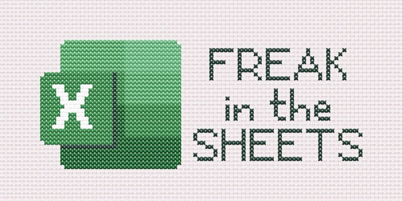 Freak in the Sheets Excel Cross Stitch Pattern - Etsy
