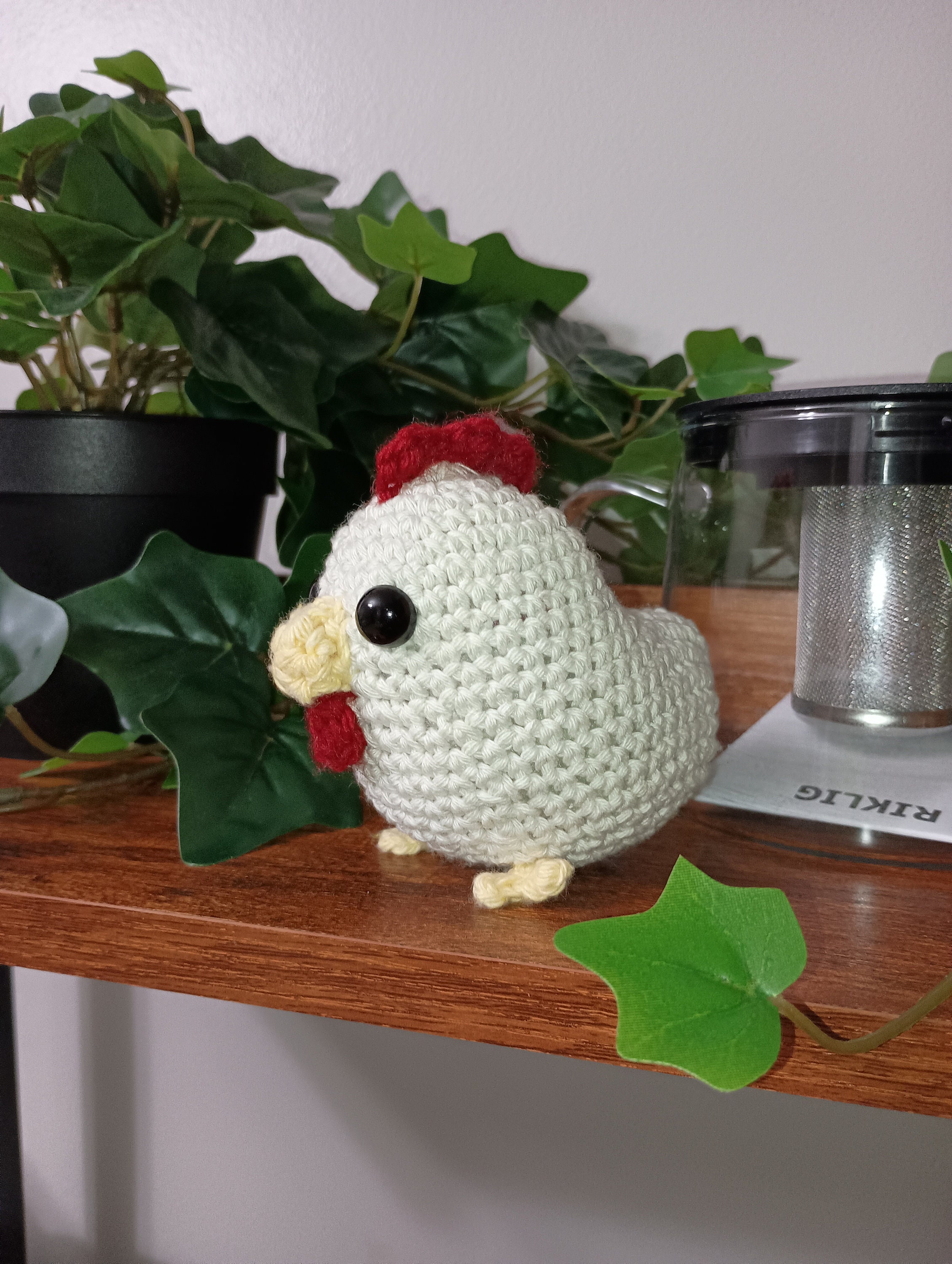 Small Crochet Key Chain Amigurumi Chicken - Etsy