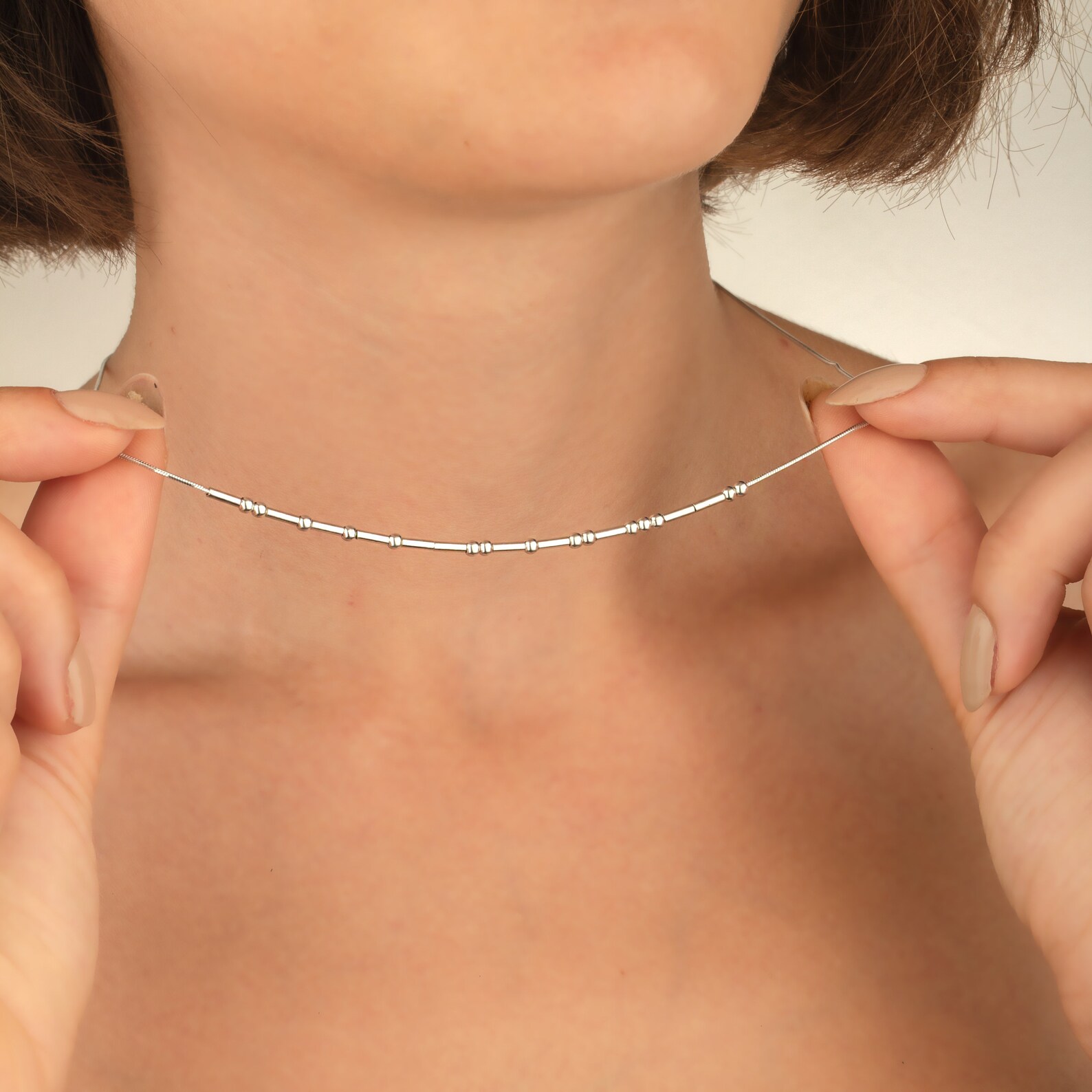 Sterling Silver Morse Code Necklace, Couple Morse Code Necklace, Morse Code Jewelry ...