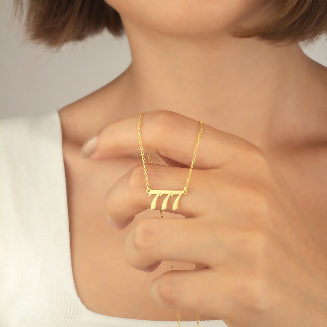 Gold Angel Number Necklace, Angel Number Pendants, Lucky Number, 111 ...