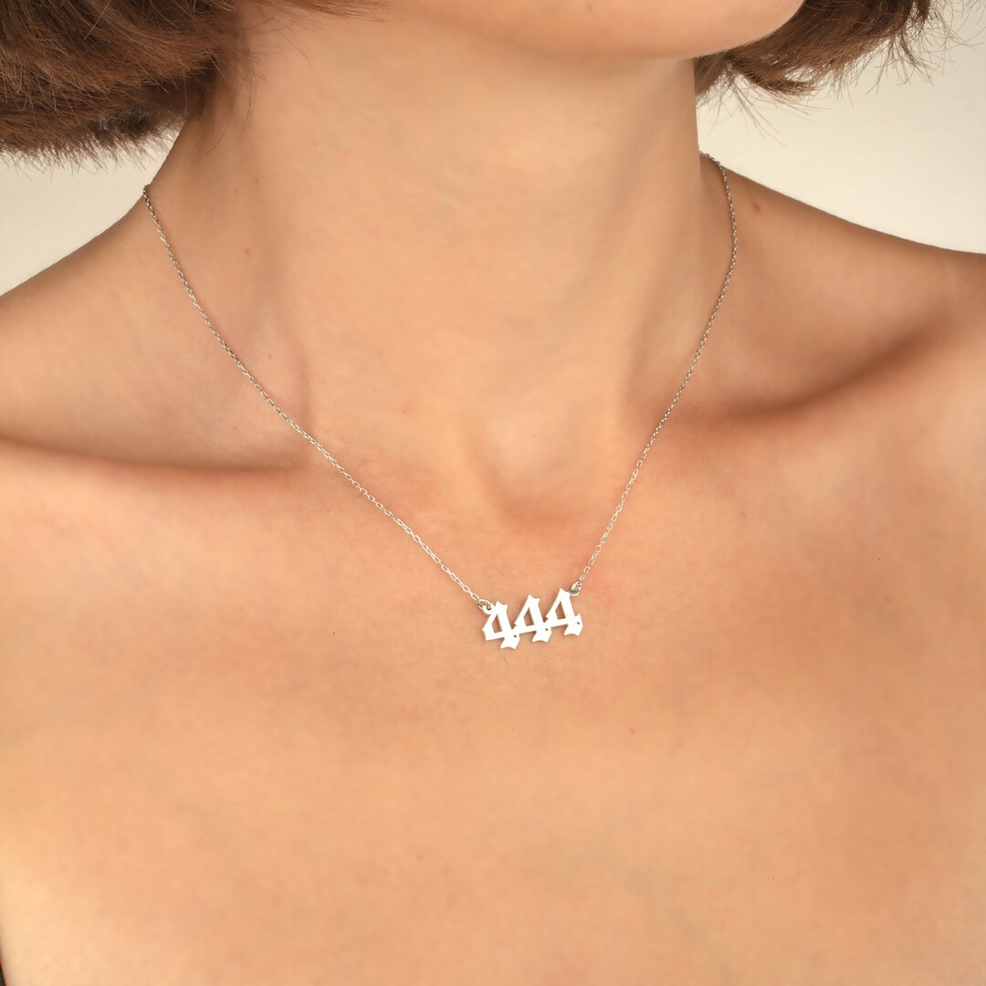 Dainty Sterling Silver Angel Number Necklace, Gold Lucky Number ...