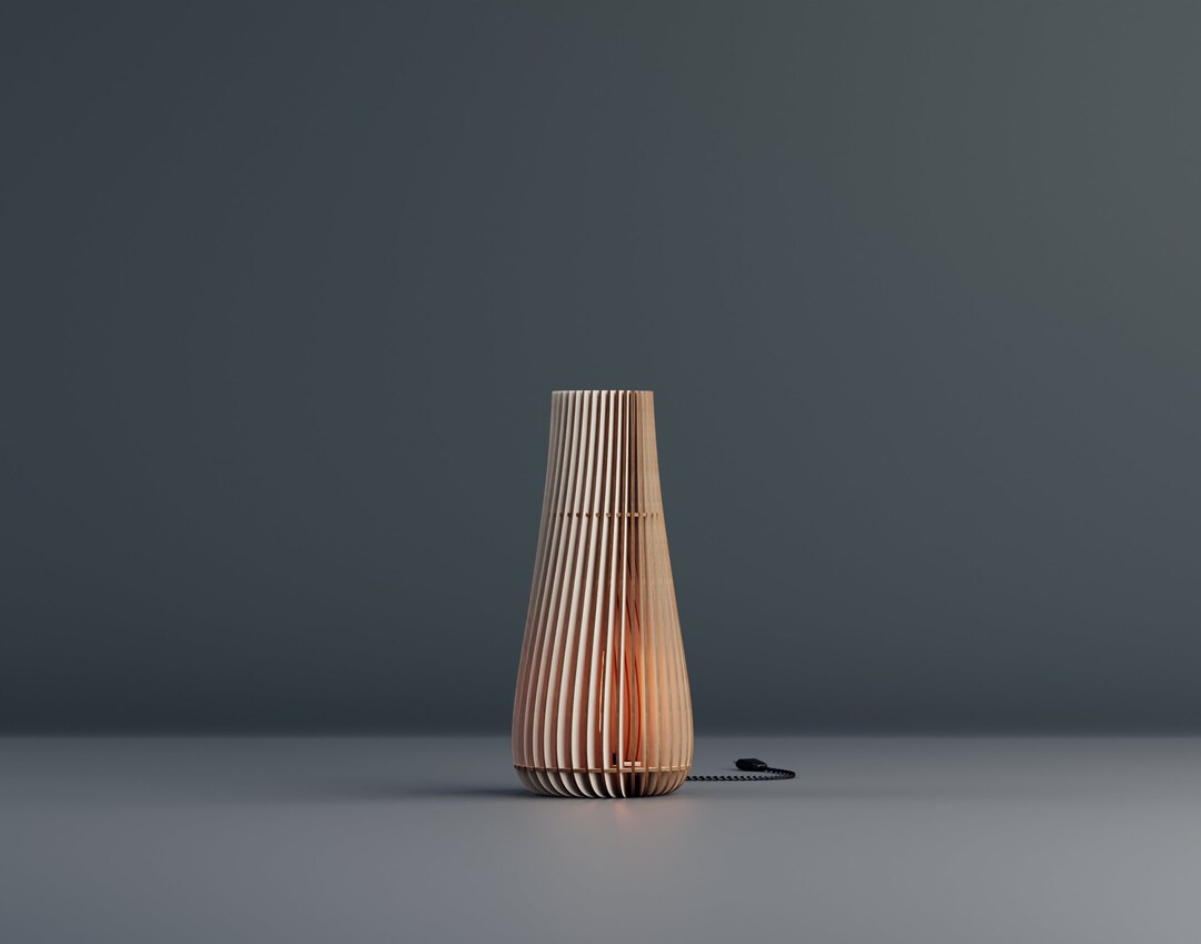 Modern Wood Lamp Shade/ Floor Lamp/ Statement Lampshade/ Handmade Light ...