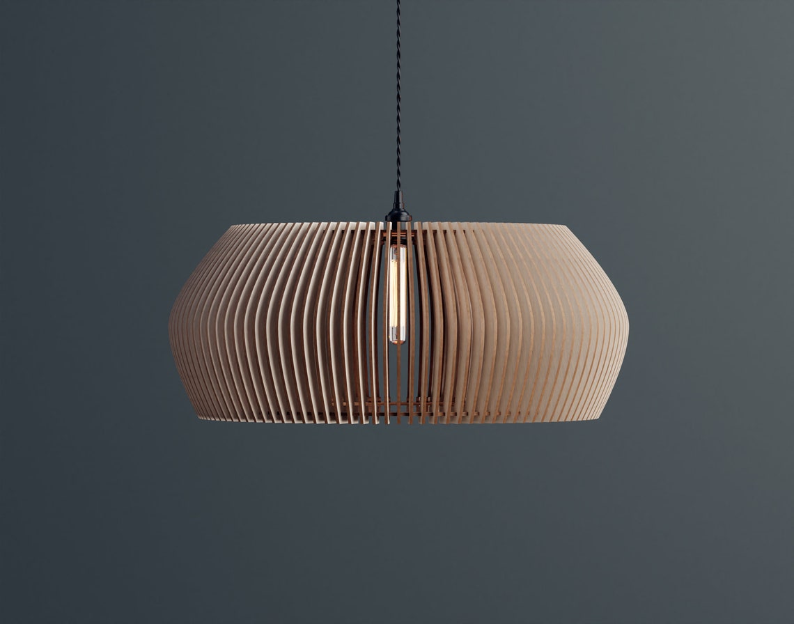 Wood Pendant Light / Modern Light / Handmade Lamp / Ceiling - Etsy