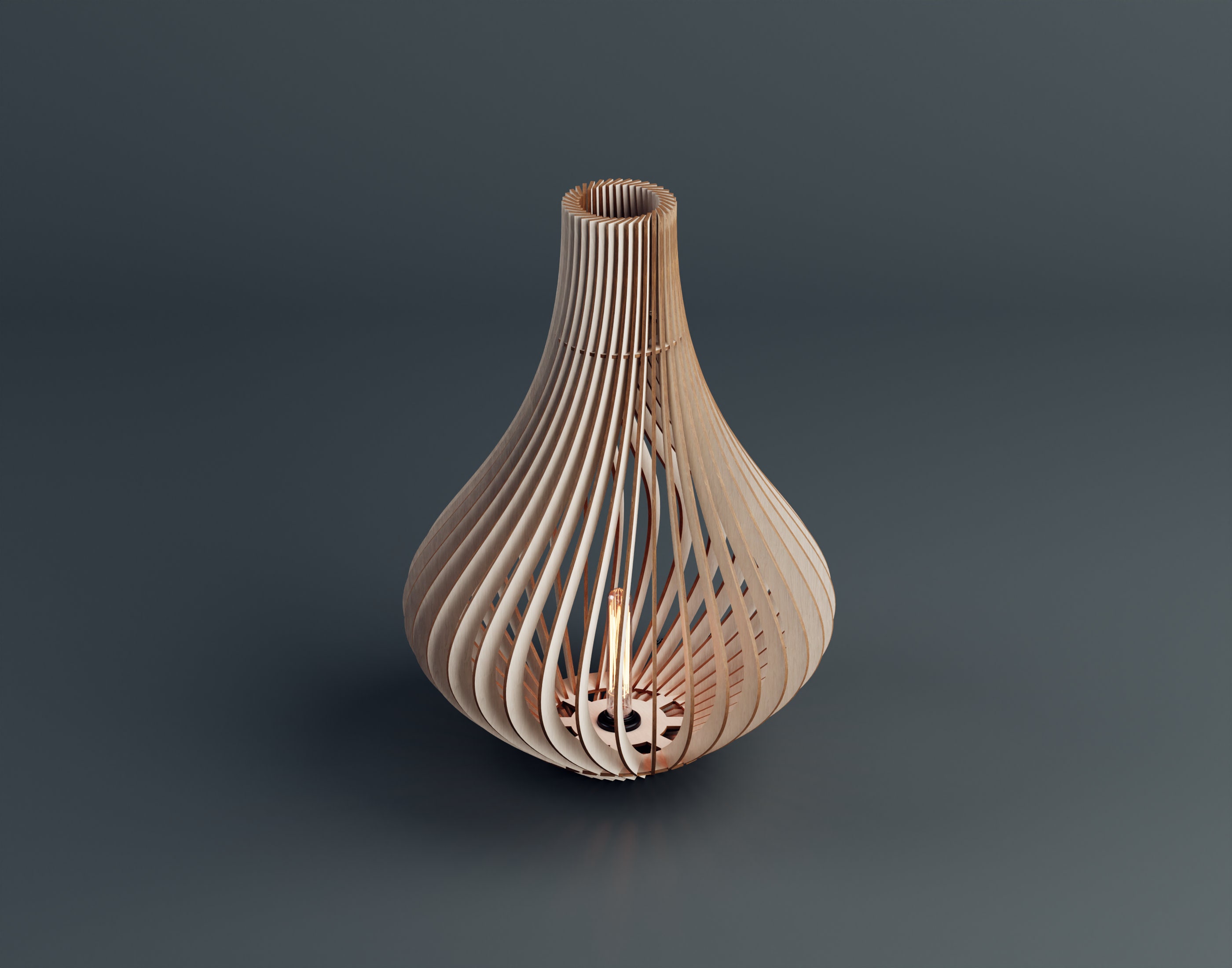 Modern Wood Lamp Shade/ Floor Lamp/ Statement Lampshade/ Handmade Light ...