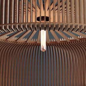 Nzula Wood Pendant Light / Modern Light / Handmade Lamp / Ceiling Lamp ...