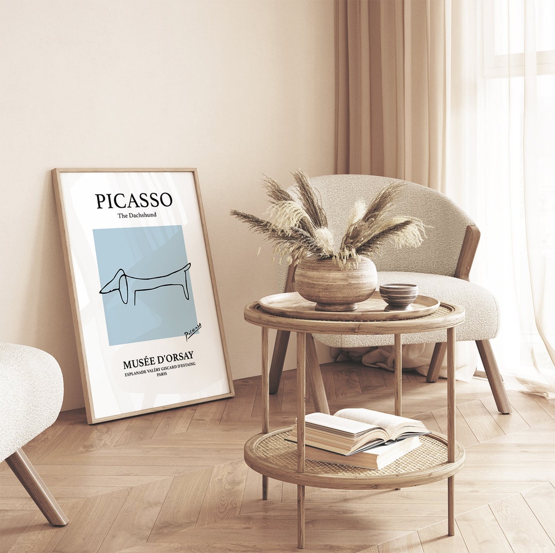 Duck Egg Blue Picasso Dachshund Print, Modern Museum Art (digital ...