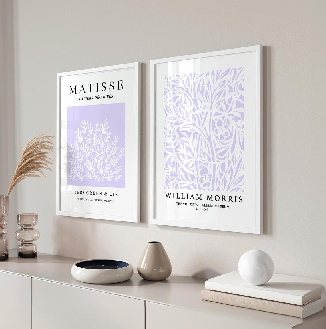 Lilac Purple Prints, 2 Set, Pastel Wall Art, Modern Art, Purple Prints ...