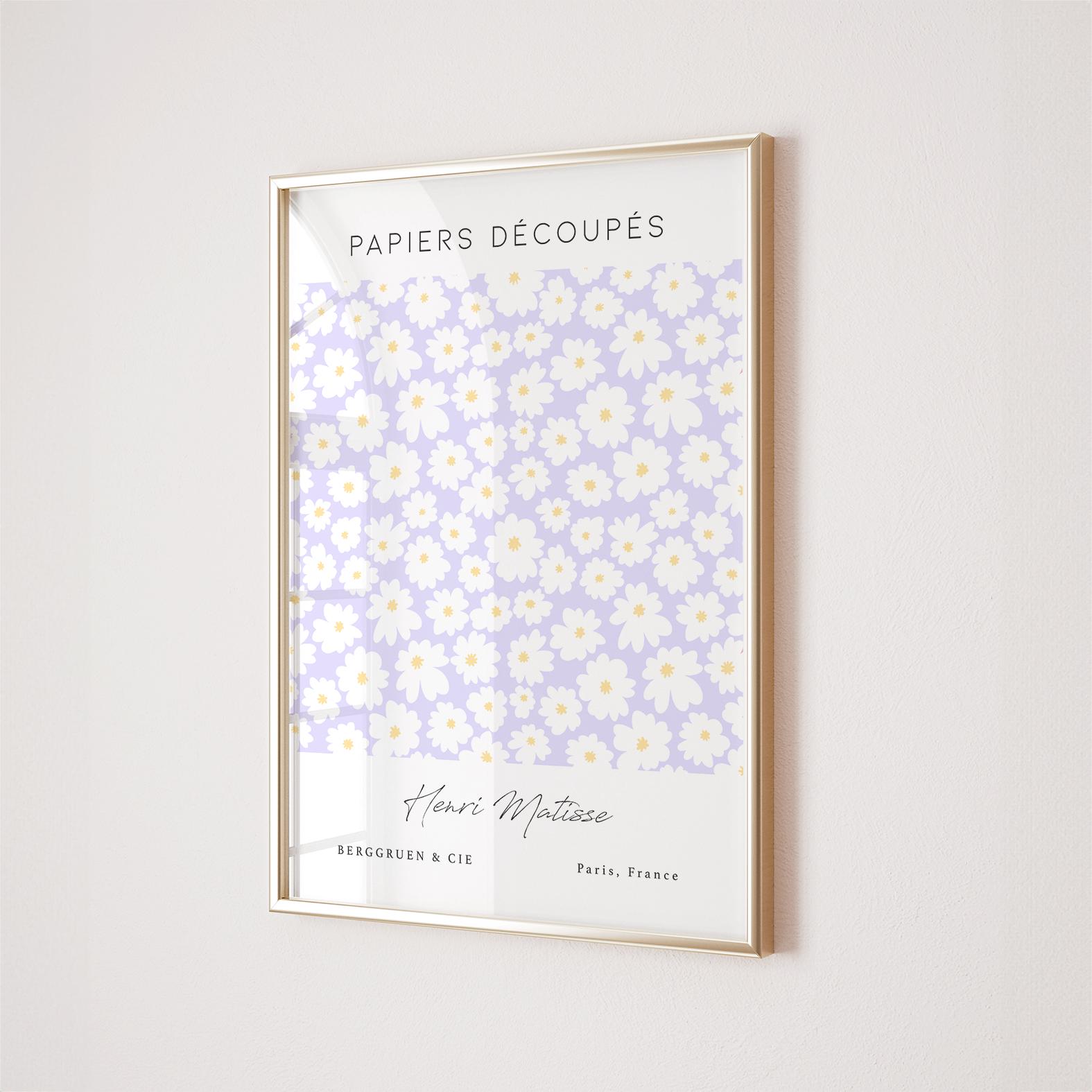 Light Purple Daisy Prints, 3 Set, Lilac Wall Art, Modern Art Poster ...